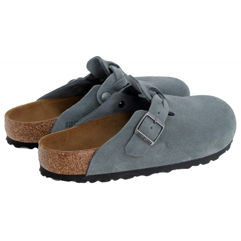 BIRKENSTOCK Boston Suede Clogs with Braided Strap Detail