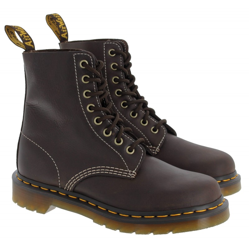Dr. Martens Brown Pascal 1460 Boots Matt Leather, Classic 8 Eye