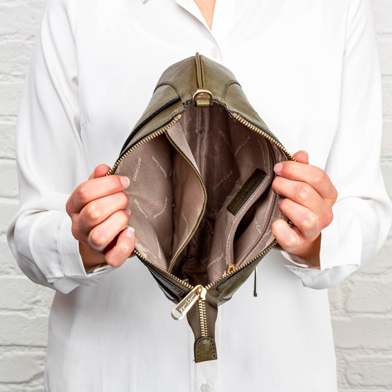 Genuine Cow Leather Shoulder Bag Timeless Everyday Elegance Green