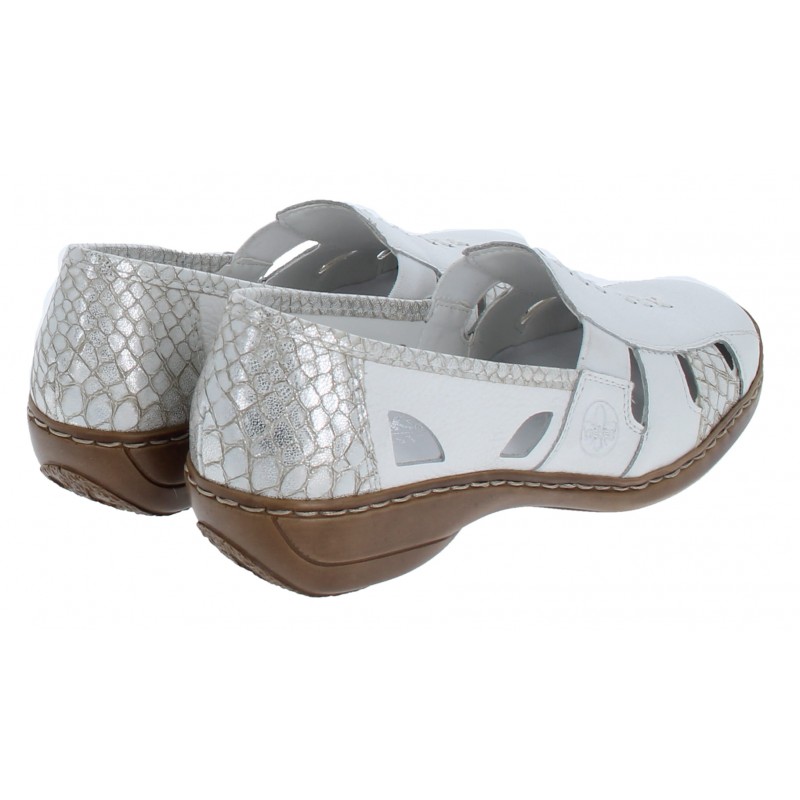 Rieker Doris 41385 Ladies Shoes White Leather.