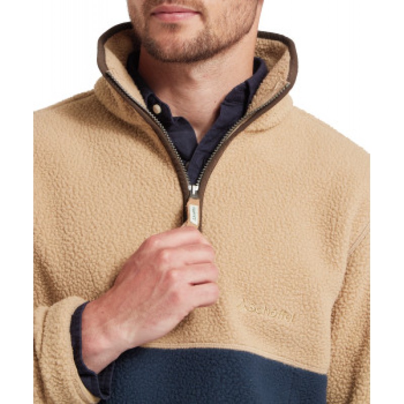 Unisex Blue Retro Quarter Zip Fleece Berkeley Recycled Layer